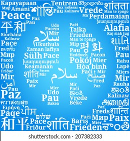 Peace Sign Consisting Phrases Peace Different Stock Vector (Royalty ...