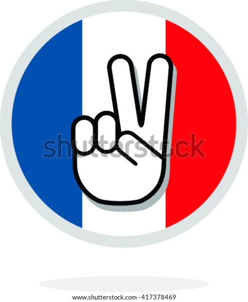 Peace Sign Hand Gesture Over France Stock Vector (Royalty Free ...