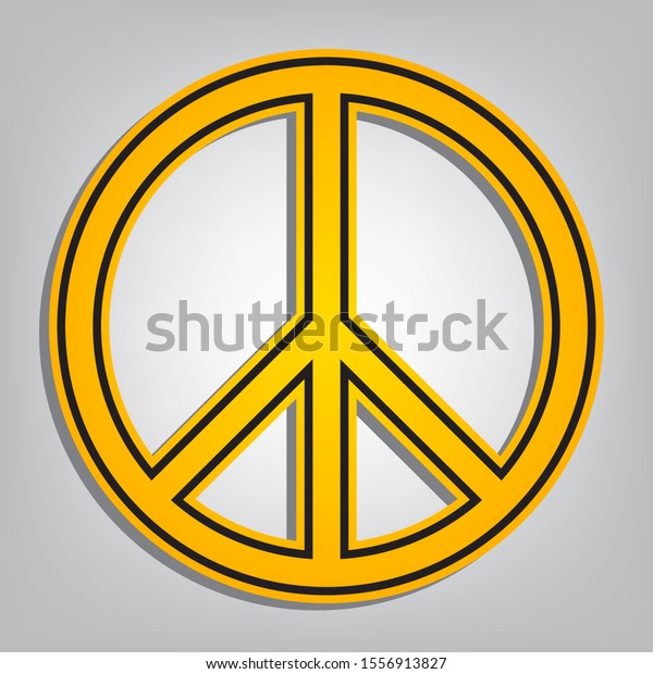 Peace Sign Illustration Flat Orange Icon Stock Vector (Royalty Free ...