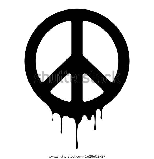 Peace Sign Vector Peace Icon Drips Stock Vector (Royalty Free ...