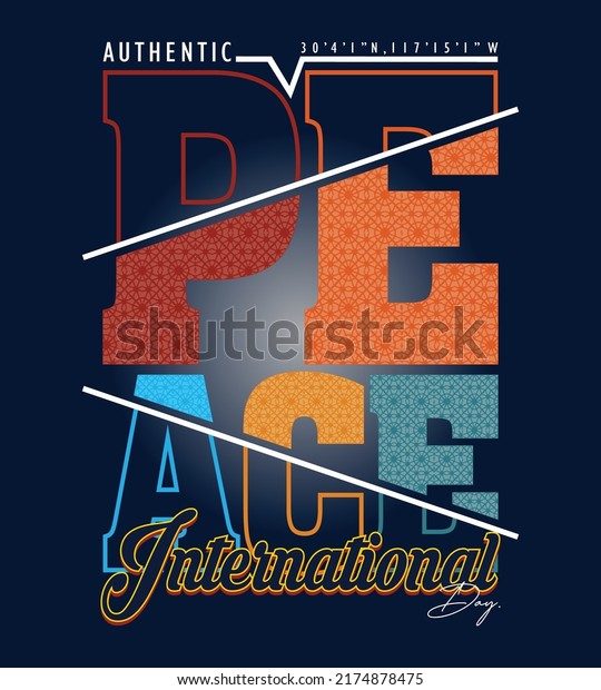 Peace Slogan Tee Typography Graphic Design Stock Vector (Royalty Free ...