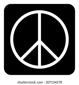 Peace Symbol Button On White Background Stock Vector (Royalty Free ...
