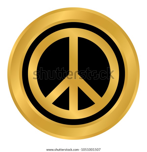 Peace Symbol Button On White Background Stock Vector (Royalty Free ...