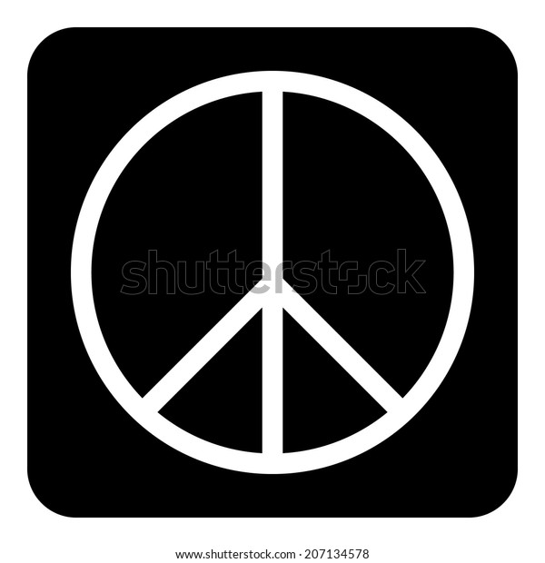 Peace Symbol Button On White Background Stock Vector (Royalty Free ...