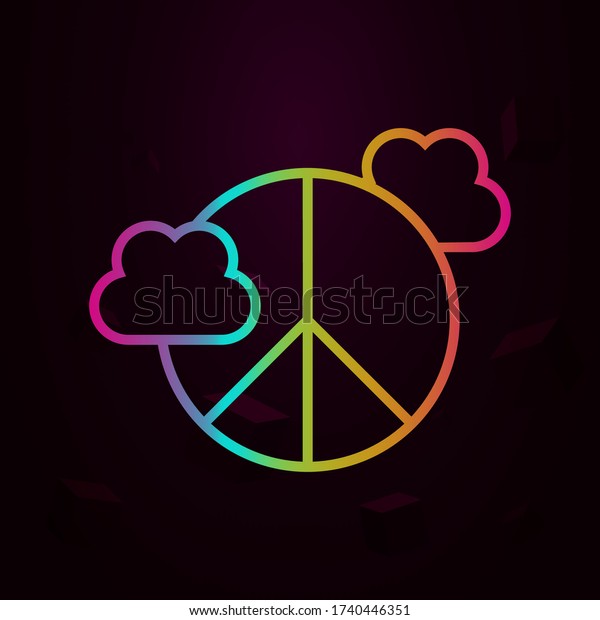 Peace Symbol Cloud Nolan Icon Simple Stock Vector (Royalty Free ...