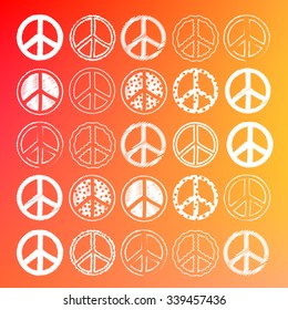 Peace Symbol Doodle Gradient Mesh Background Stock Vector (Royalty Free ...