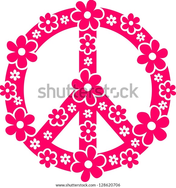Peace Symbol Flowers Vector Image Stock Vector (Royalty Free) 128620706