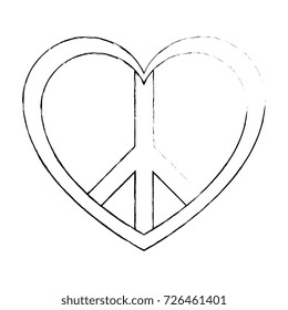 Peace Symbol Heart Stock Vector (Royalty Free) 726461401 | Shutterstock