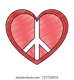 Peace Symbol Heart Stock Vector (Royalty Free) 727724935 | Shutterstock
