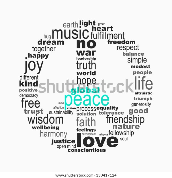 Peace Symbol Made Words Stock Vector (Royalty Free) 130417124