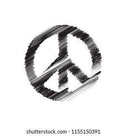 Peace Symbol Vector Drawing Stock Vector (Royalty Free) 1155150391