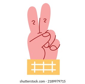 Peace V Sign Hand Arm Gesture Stock Vector (Royalty Free) 2189979715 ...