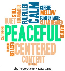 Peaceful Word Cloud On White Background Stock Vector (Royalty Free ...