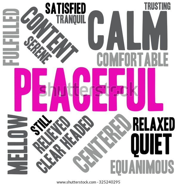 Peaceful Word Cloud On White Background Stock Vector (Royalty Free ...