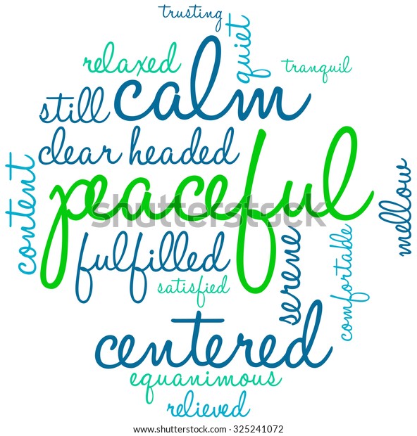 Peaceful Word Cloud On White Background Stock Vector (Royalty Free ...