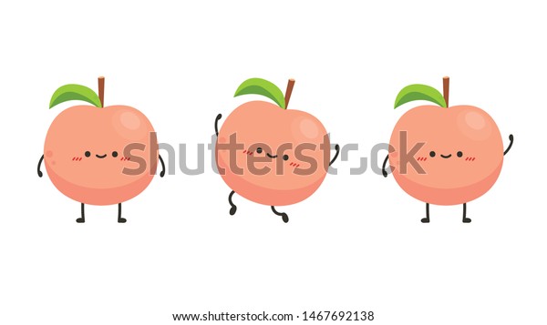 Peach Character Peach On White Background Stock Vector (Royalty Free ...