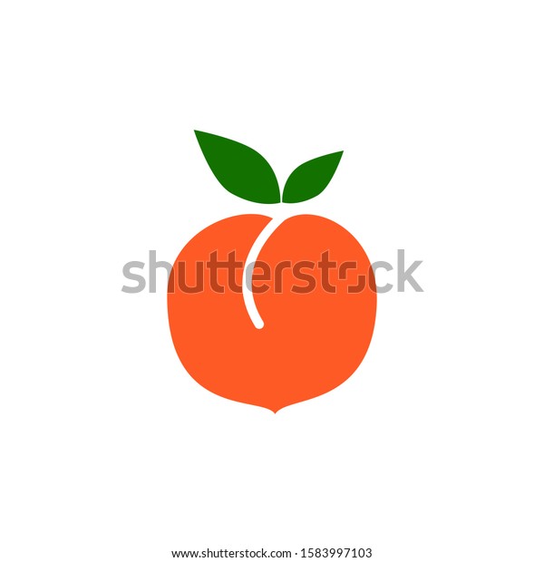 Peach Icon Design Isolated On White Stock Vector (Royalty Free ...