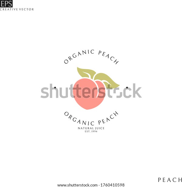 Peach Juice Logo Template Isolated Peach Stock Vector (Royalty Free ...