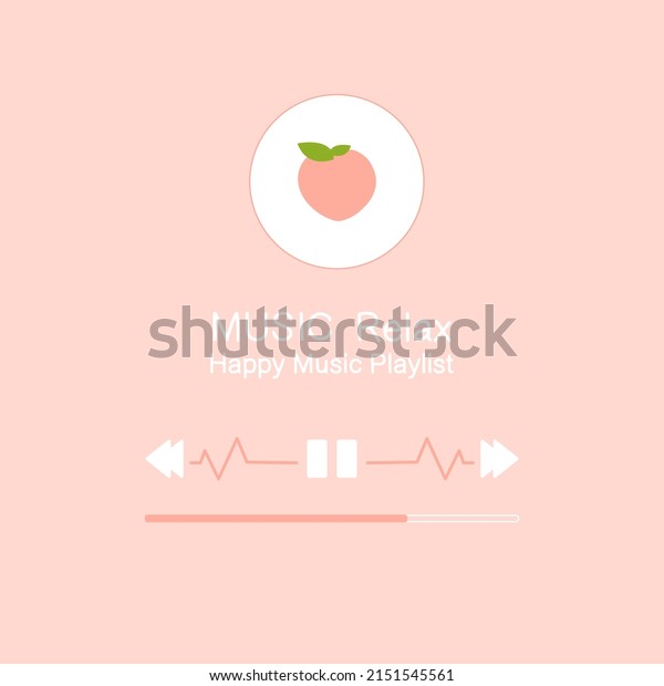 Peach Music Player Music Relax Template Stock Vector (Royalty Free ...