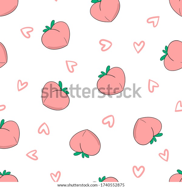 Peach On White Background Print Design Stock Vector (Royalty Free ...
