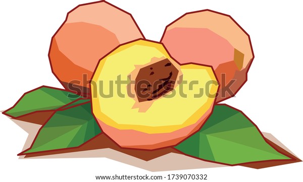 Peaches Drawn Vector Geometric Shapes Colored Stock Vector (Royalty ...