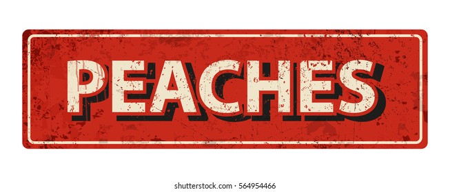 Peaches Vector Illustration Vintage Rusty Metal Stock Vector (Royalty ...