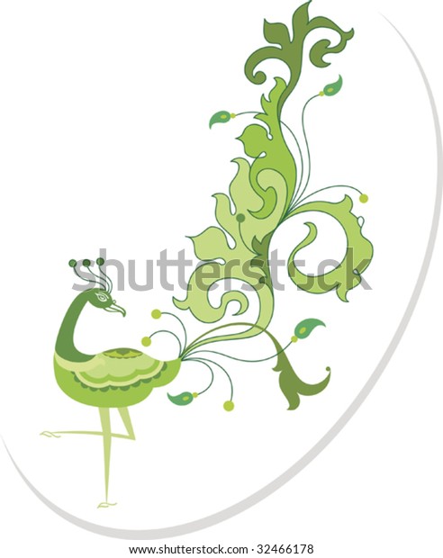 Peacock Artistic Hand Drawn Ornamental Design Stock Vector Royalty