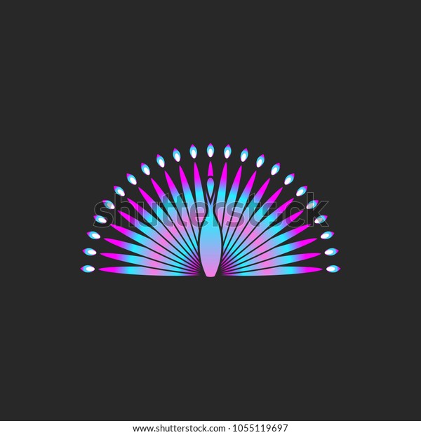 Peacock Bird Logo Gradient Color Beautiful Stock Vector (Royalty Free ...