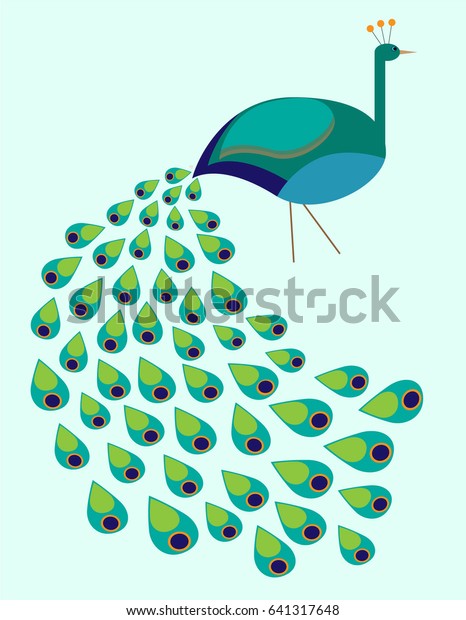 Peacock Bird Vector Illustration Stock Vector (Royalty Free) 641317648 ...