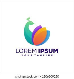 Peacock Color Gradient Logo Design Stock Vector (Royalty Free ...