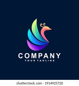Peacock Color Gradient Logo Design Stock Vector (Royalty Free ...