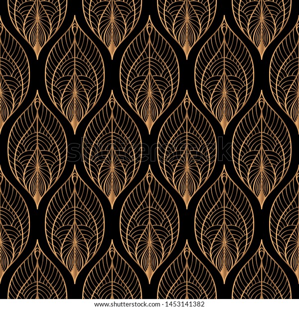 Peacock Feathers Floral Royal Pattern Seamless Stock Vector (Royalty ...