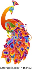 Peacock Illustration Stylized Gradient Polygonal Forms Stock Vector ...
