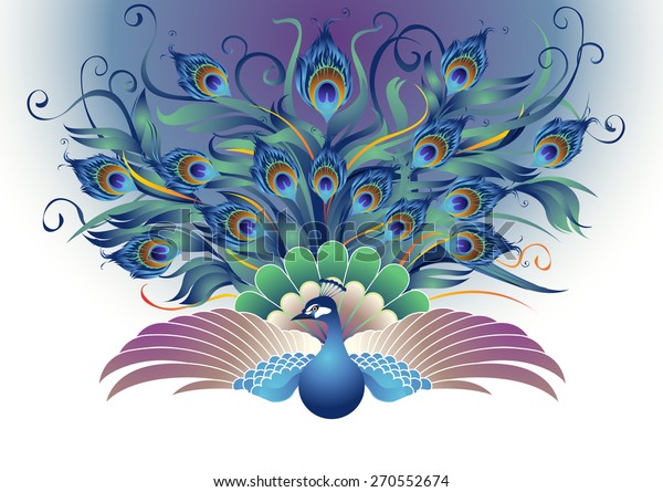 Peacock Modified Form Peacocks That Were Stock Vector (Royalty Free ...