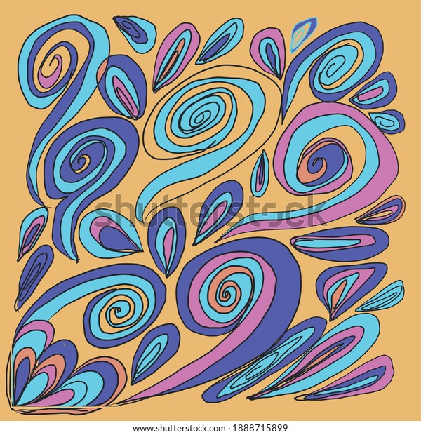Peacock Pattern Blue Indigo Color Stock Vector (Royalty Free ...