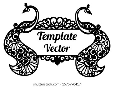 Peacock Railing Laser Cutting Stock Vector (Royalty Free) 1575790417 ...