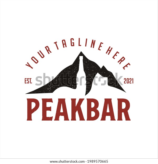 Peak Bar Logo Vector Drink Label Stock Vector (Royalty Free) 1989570665 ...