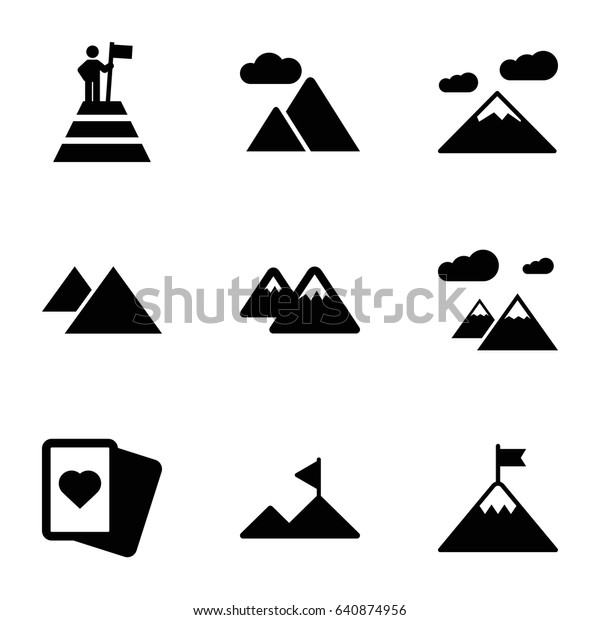 Peak Icons Set Set 9 Peak Stock Vector (Royalty Free) 640874956