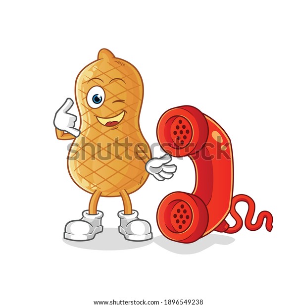 Peanut Call Mascot Cartoon Vector Stock Vector (Royalty Free ...
