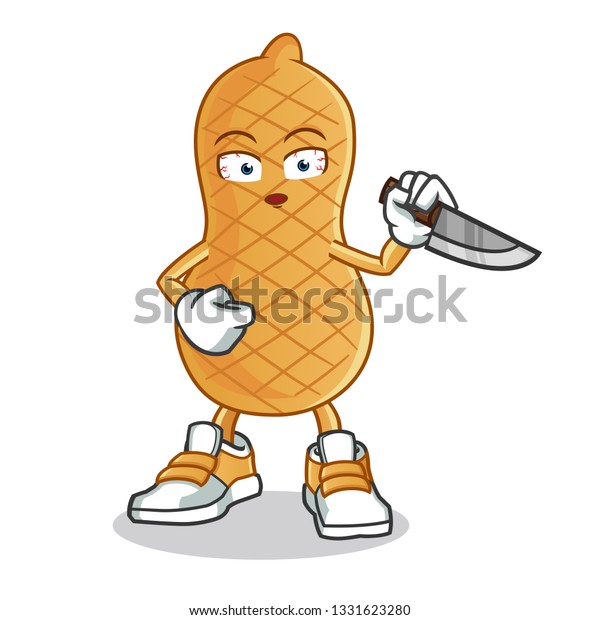 Peanut Killer Mascot Vector Cartoon Illustration Stock Vector (Royalty ...