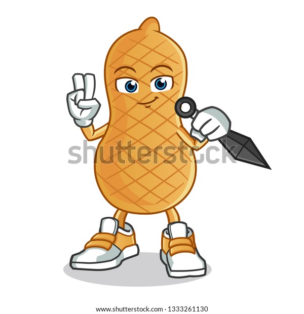 Peanut Ninja Mascot Vector Cartoon Illustration Stock Vector (Royalty ...