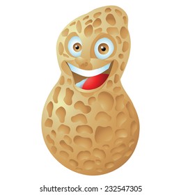 Peanut Smiling Face Expression Cartoon Character Stock Vector (Royalty ...