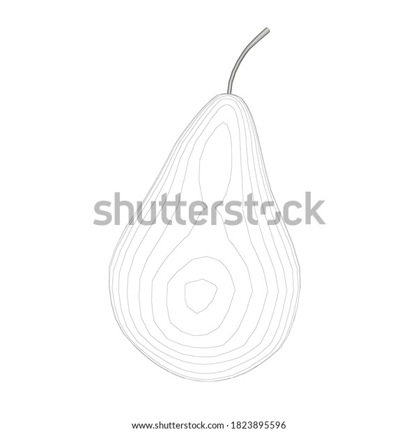 Pear Contour Isolated On White Background Stock Vector (Royalty Free ...