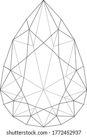 Pear Cut Diamond Facet Vector Stock Vector (Royalty Free) 1772452937 ...