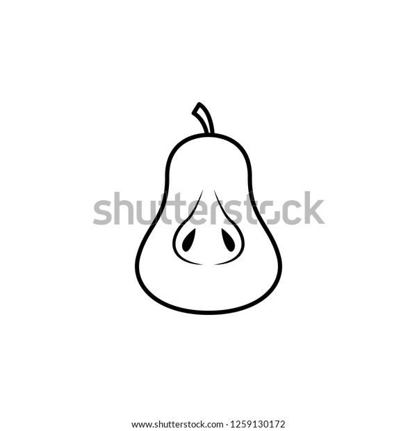 Pear Cut Outline Icon Element Fruits: เวกเตอร์สต็อก (ปลอดค่าลิขสิทธิ์ ...