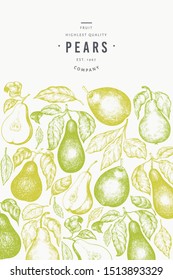 Pear Design Template Hand Drawn Vector Stock Vector (Royalty Free ...