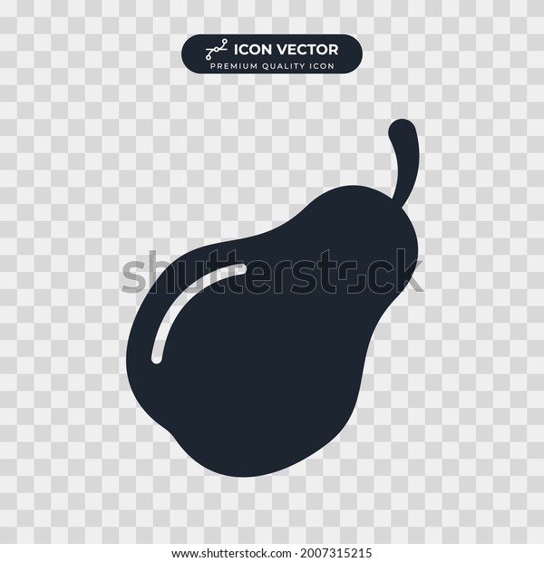 Pear Fruit Icon Symbol Template Graphic Stock Vector (Royalty Free ...