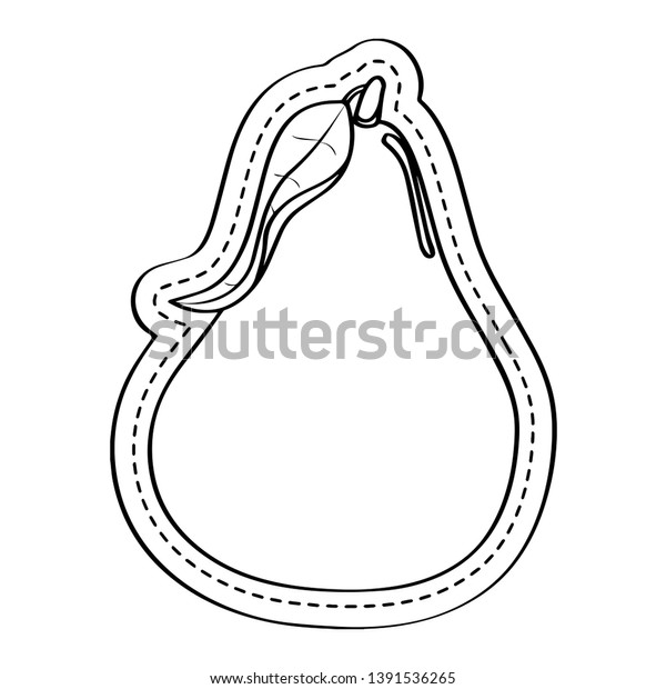 Pear Icon Dotted Sticker Vector Illustration Stock Vector (Royalty Free ...