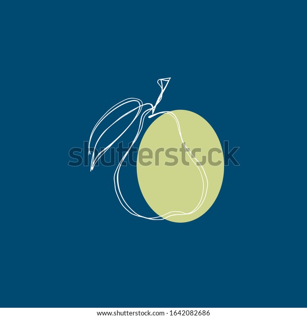 Pear Line Drawing Vector Minimalistic Linear Stock Vector (Royalty Free ...
