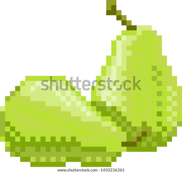 Pear Pixel Art 8 Bit Video 스톡 벡터(로열티 프리) 1450236365